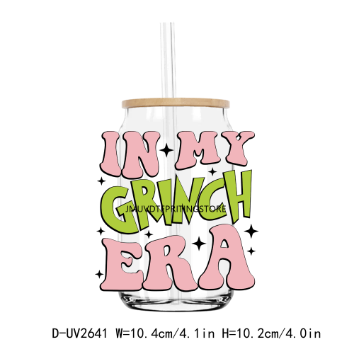 Pink Christmas Green Grinch UV DTF Transfers Stickers Decals For Libbe ...